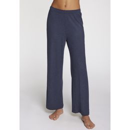s.Oliver Damen Pyjamahose, Gr. 36dunkelblau, meliert, Rippware, Obermaterial: 92% Viskose, 8% Elasthan, meliert, Hosen, aus weicher Rippqualit&auml;t