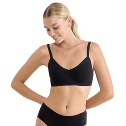 Sloggi Damen Soft-BH "ZERO Feel Pure", Gr. XLschwarz, Single Jersey, Obermaterial: 54% Modal, 24% Polyamid, 22% Elasthan, BHs, mit herausnehmbaren,