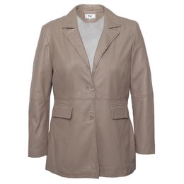 Maze Damen Blouson "42023100", grau, Gr. 48, Obermaterial: 100% Lammleder. Innenfutter: 100% Baumwolle. &Auml;rmelfutter: 100% Polyester. Strickmaterial: