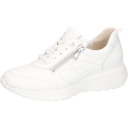 Waldl&auml;ufer WALDL&Auml;UFER Damen Keilsneaker "G-JESSY", Gr. 8,5, wei&szlig;, Nappaleder, unifarben, Schuhe, Freizeitschuh, Halbschuh, Schn&uuml;rschuh in Bequemweite G (= weit)