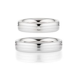 Bruno Banani Damen Trauring "Schmuck Geschenk Ehering Hochzeit Damenring Herrenring", 56, 0,01 SI = kleine Einschl&uuml;sse mit Brillant, Silber 925