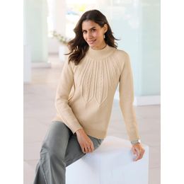 Inspirationen Damen Stehkragenpullover "Pullover", beige, Gr. 46, unifarben, 50% Viskose, 28% Polyester, 22% Polyamid, Pullover
