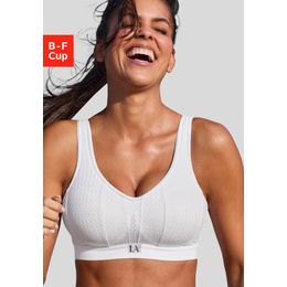 active by Lascana LASCANA ACTIVE Damen Sport-BH, Gr. 90, wei&szlig;, Netz, Obermaterial: 74% Polyamid, 14% Elasthan, 12% Polyester (COOLMAX), BHs, f&uuml;r Sportarten mit