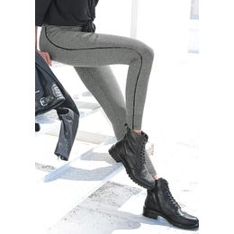 Lascana Damen Leggings, Gr. 44, schwarz-wei&szlig;, Strick, Obermaterial: 67% Polyester, 31% Viskose, 2% Elasthan, gemustert, Hosen, mit Pepita Muster