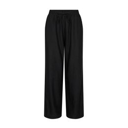 Freequent Damen Leinenhose "FQLAVA-PANT", schwarz, Gr. M, unifarben, Web, Obermaterial: 55% Leinen, 45% Viskose, Hosen, Sommerhose aus Leinenmix und