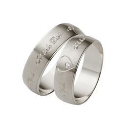 Firetti Damen Trauring "Schmuck Geschenk Gold 375 Hochzeit Ehering Trauring "Ich liebe Dich"", 19, ohne Brillant, Wei&szlig;gold 375, 6mm, wei&szlig;, Wei&szlig;gold