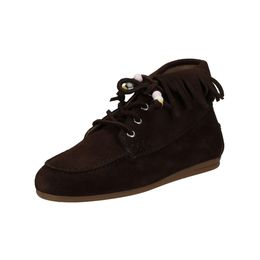 Pavement Damen Schn&uuml;rstiefelette "Pavement Stiefelette Veloursleder", Gr. 38, braun, Veloursleder, Schuhe