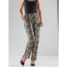 Classic Basics Damen Jerseyhose, gelb, Gr. 54, ethno, gemustert, 100% Baumwolle, Hosen