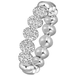 Firetti Damen Fingerring "Schmuck Geschenk Silber 925 Silberring Pav&eacute; Beans", 54, Silber 925 (Sterlingsilber), 4,9mm, silber, Silber 925