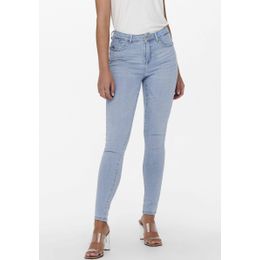 Only Damen Skinny-fit-Jeans "ONLPOWER MID PUSH UP SK DNM AZG944 NOOS", blau, Gr. L, Abriebeffekte, Denim/Jeans, Obermaterial: 92% Baumwolle, 6%