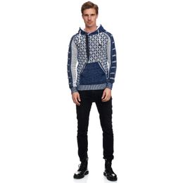 Rusty Neal Herren Kapuzensweatshirt, blau, Gr. S, mehrfarbig, unifarben, 75% Polyacryl, 25% Baumwolle, Sweatshirts, in ausgefallenem Design