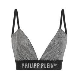 Philipp Plein Damen Sport-BH "Mit Schmucksteinen", Gr. S01, wei&szlig;, Obermaterial: 100% Glasfaser, 95% Baumwolle, 5% Elasthan, BHs