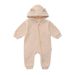 Liliput M&auml;dchen Overall, beige, Gr. 74, 80% Baumwolle, 20% Polyester, Overalls, mit kuscheliger Kapuze