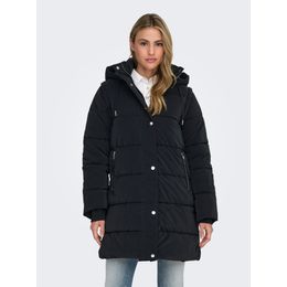 Steppmantel Only "ONLDIXIE LIFE 2IN1 PUFFER COAT CC OTW", Damen, Gr. M, schwarz detail:with silber trim, Steppware, Obermaterial: 100% Polyester, unifarben, regular fit ca. Mitte Oberschenkel, Rippb&uuml;ndchen, M&auml;ntel Steppmantel, Kunstfaser