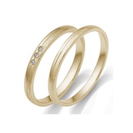 Firetti Damen Trauring "Schmuck Geschenk Gold 375 Hochzeit Ehering "LIEBE"", 64, 0,02 SI = kleine Einschl&uuml;sse mit Brillanten, Gelbgold 585, 2,5mm,