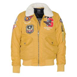 Top Gun Herren Bomberjacke "TG23002", gelb, Gr. XL, Obermaterial: 100% Polyamid. Futter, Wattierung, Strick, Kunstfell: 100% Polyester, Jacken