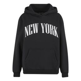 MISS TEE Damen Kapuzensweatshirt "Miss Tee New York Ladies Fluffy Hoody"schwarz, Gr. M, bedruckt, 70% Baumwolle, 30% Polyester, Sweatshirts