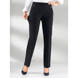 Adelina Damen Schlupfhose, schwarz, Gr. 195, unifarben, 88% Polyester, 12% Elasthan, Hosen