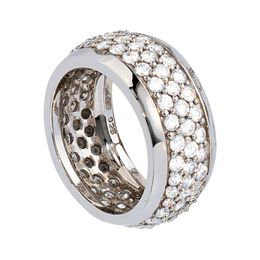 Jobo Damen Silberring, 56, Silber 925 (Sterlingsilber), silber, Silber 925 (Sterlingsilber), Fingerringe, breit 925 Silber mit Zirkonia rundum