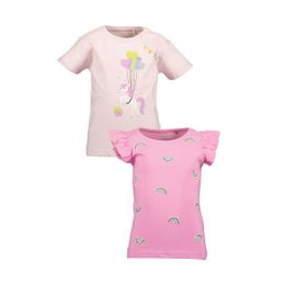 Blue Seven M&auml;dchen T-Shirt "2er Pack M&auml;dchen T-Shirts mit Einh&ouml;rnern"m001, multipack 1, Gr. 134, 100% Baumwolle, Shirts