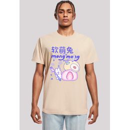F4NT4STIC Herren T-Shirt "Lovely MongMong Mandarin Text Eating Mochi", beige, Gr. L, Obermaterial: 100% Baumwolle, Shirts, Premium Qualit&auml;t