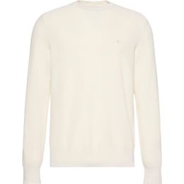 Calvin Klein Herren Rundhalspullover "LS TEXTURED COTTON CREWNK SWEATE"tofu, Gr. S, unifarben, Web, Obermaterial: 100% Baumwolle, Pullover, Regular