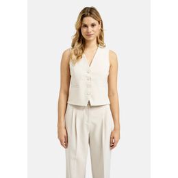 Smith & Soul SMITH & SOUL Damen Anzugweste, beige, Gr. M, unifarben, Web, Material: 68% Polyester, 24% Viskose, 8% Elasthan, Westen