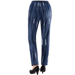 Classic Basics Damen Jerseyhose, blau, Gr. 44, gemustert, 100% Polyester, Hosen