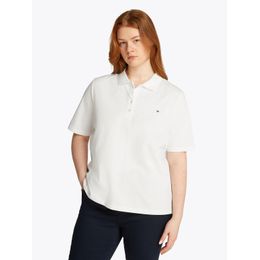 Damen Poloshirt "CRV 1985 REG PIQUE POLO SS"ecru, Gr. 50, Tommy Hilfiger Curve, unifarben, Piqu&eacute;, Obermaterial: 96% Baumwolle, 4% Elasthan, Shirts,