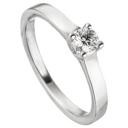 Jobo Damen Solit&auml;rring "mit Diamant Brillant 0,15 ct.", 50, SI = kleine Einschl&uuml;sse, Diamanten Wei&szlig;gold 585, wei&szlig;, Diamanten, Wei&szlig;gold 585,