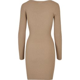 Urban Classics Damen Shirtkleid "Urban Classics Damen Ladies Cut Out Dress"unionbeige, Gr. M, unifarben, 35% Viskose, 35% Polyacryl, 30% Polyamid,
