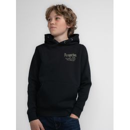 Jungen Hoodie, schwarz, Gr. 116, PETROL INDUSTRIES, Obermaterial: 70% Baumwolle, 30% Polyester, Sweatshirts, mit Print auf der Brust