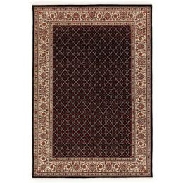 Orientteppich, B:80cm H:4mm L:350cm, schwarz, OCI DIE TEPPICHMARKE, Seide, Wolle, Teppiche, "CAVARI HERATI", handgekn&uuml;pft, mit Fransen, Wolle mit