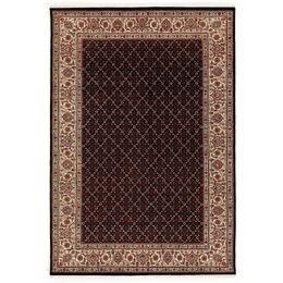 Orientteppich, B:80cm H:4mm L:300cm, schwarz, OCI DIE TEPPICHMARKE, Seide, Wolle, Teppiche, "CAVARI HERATI", handgekn&uuml;pft, mit Fransen, Wolle mit
