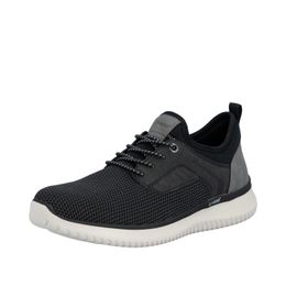 Rieker Herren Slip-On Sneaker, Gr. 42, schwarz, Lederimitat, Textil, Schuhe, Slipper, Halbschuh, Freizeitschuh, Sneaker zum Schlupfen