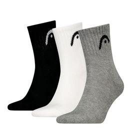 Kurzsocken Head "Head ALL SPORTS TRAINING SHORT CREW", Damen, Gr. 35-38, grau, wei&szlig;, schwarz, Baumwollmischung, normal, Socken, mit gepolsterte Sohle f&uuml;r D&auml;mpfung und zus&auml;tzlichen Komfort