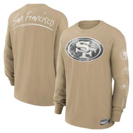 Nike Damen T-Shirt "Nike T-Shirt San Francisco 49er Nike Long Sleeve Max 90", braun, Gr. M, 100% Baumwolle, Shirts