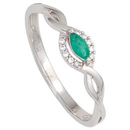 Jobo Damen Diamantring, 52, P1 = bei 10-facher Vergr&ouml;&szlig;erung erkennbare Einschl&uuml;sse, Diamanten Wei&szlig;gold 333, wei&szlig;, Diamanten, Wei&szlig;gold 333,