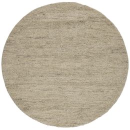 Wollteppich Theko, H:24mm &Oslash;:150cm, grau, Schurwolle, Wohnzimmer, Teppiche, "Taza Royal, handgekn&uuml;pft", echter Berber Teppich aus Marokko, reine