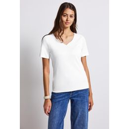 Street One Damen T-Shirt, wei&szlig;, Gr. 44, unifarben, Web, 50% Baumwolle, 50% Modal, Shirts