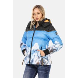 Cipo & Baxx CIPO & BAXX Damen Winterjacke "Jacke", blau, Gr. L, bedruckt, 100% Polyester, Jacken, mit auff&auml;ligem Print, WM119
