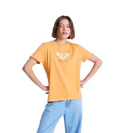Roxy Damen T-Shirt "Ocean Road Art", orange, Gr. M, Obermaterial: 100% Baumwolle., Shirts