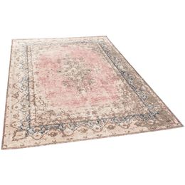 Teppich Tom Tailor HOME, B:195cm H:5mm L:285cm, rosa, Baumwolle, Kunstfaser, Wohnzimmer, Teppiche, "Funky Orient Keshan", Kurzflor, Orient-Optik,