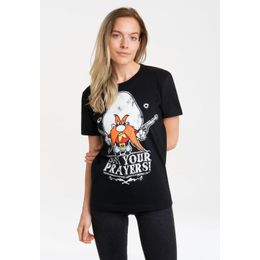 logoshirt Damen T-Shirt "Looney Tunes", schwarz, Gr. L, bedruckt, 100% Baumwolle, Shirts, mit lizenziertem Print