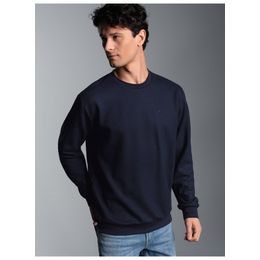 TRIGEMA Herren Sweatshirt "TRIGEMA Sweatshirt in Waffeloptik", blau, Gr. L, 100% Baumwolle, Sweatshirts