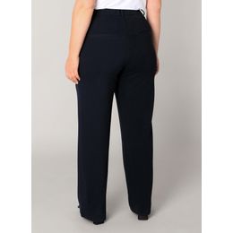 Damen Stoffhose "Yorinthe"dunkelblau, Gr. 48, Base Level Curvy, unifarben, Web, Obermaterial: 82% Baumwolle, 14% Polyester, 4% Elasthan, Hosen, mit