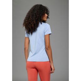 Damen Funktionsshirtblaumelange, Gr. 40, OCEAN SPORTSWEAR, meliert, Jersey, Obermaterial: 95% Polyester, 5% Elasthan, Shirts, figurbetonte Passform,
