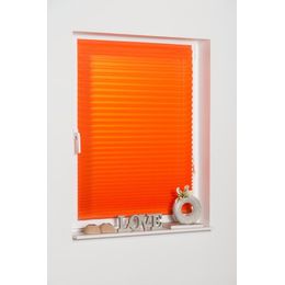 Plissee K-home, B:50cm H:130cm, orange, Obermaterial: 100% Polyester, Badezimmer, Plissees, "COMO"