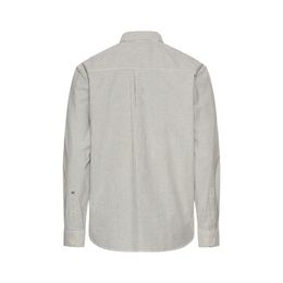 Camel Active Herren Langarmhemdasphalt, Gr. L, gestreift, Web, Obermaterial: 96% Baumwolle, 4% Elasthan, Hemden, mit Logo Stickerei