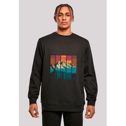 F4NT4STIC Herren Sweatshirt "Berg Sonnenuntergang Retro", schwarz, Gr. L, Obermaterial: 50% Baumwolle, 50% Polyester, Sweatshirts, Premium Qualit&auml;t